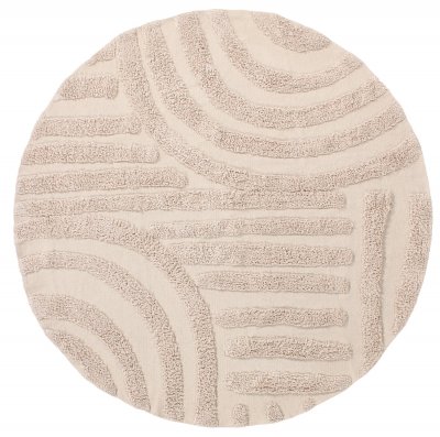 Round rug - Margo Natural Cotton Shaggy (beige)